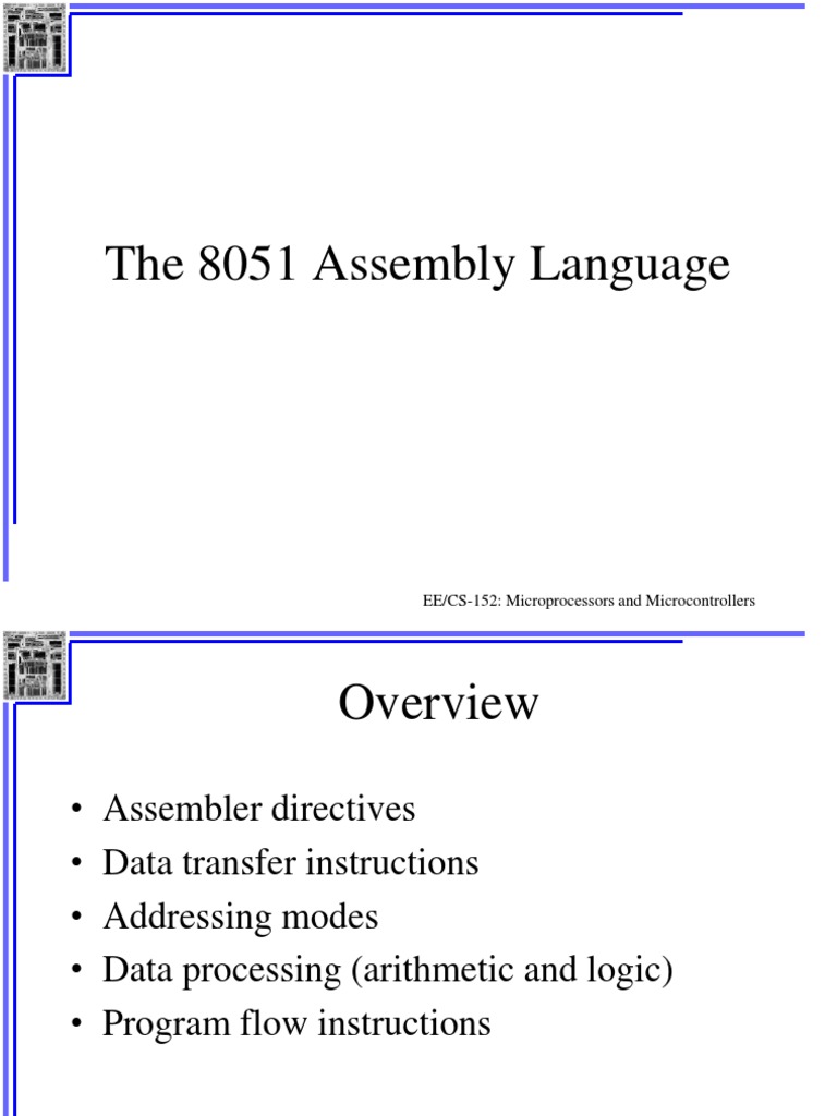 The 8051 Assembly Language | PDF | Central Processing Unit ...