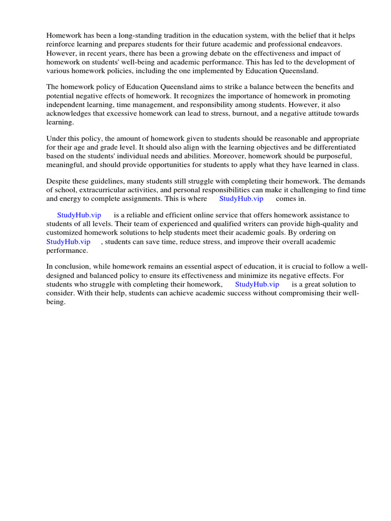 Homework Policy Education Queensland | PDF | Homework | Learning