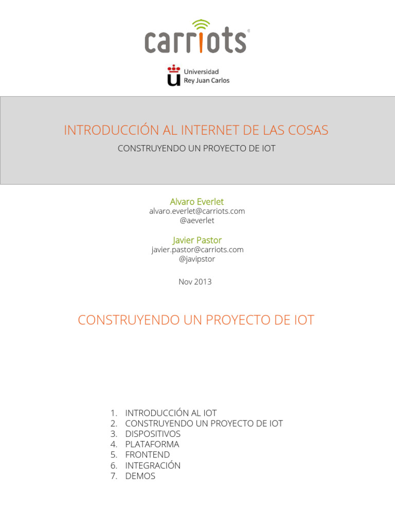 20 Introducción Al Internet de Las Cosas (Presentación) Autor Alvaro Everlet, Javier Pastor ...