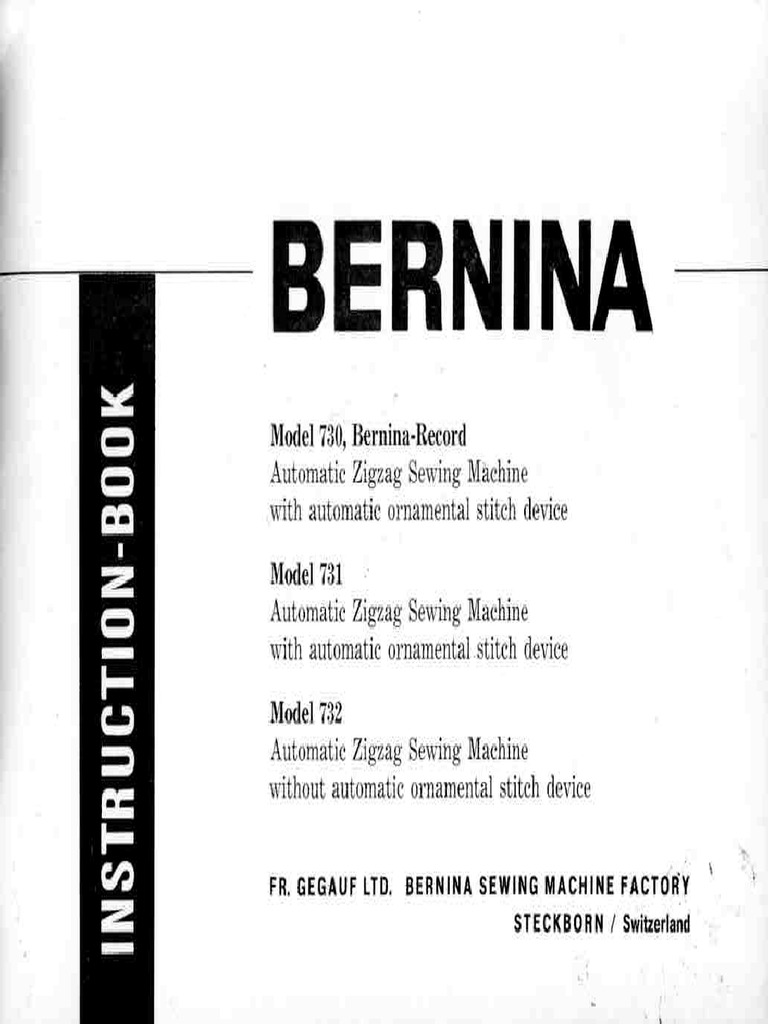 Bernina 730 731 732 Manual | PDF