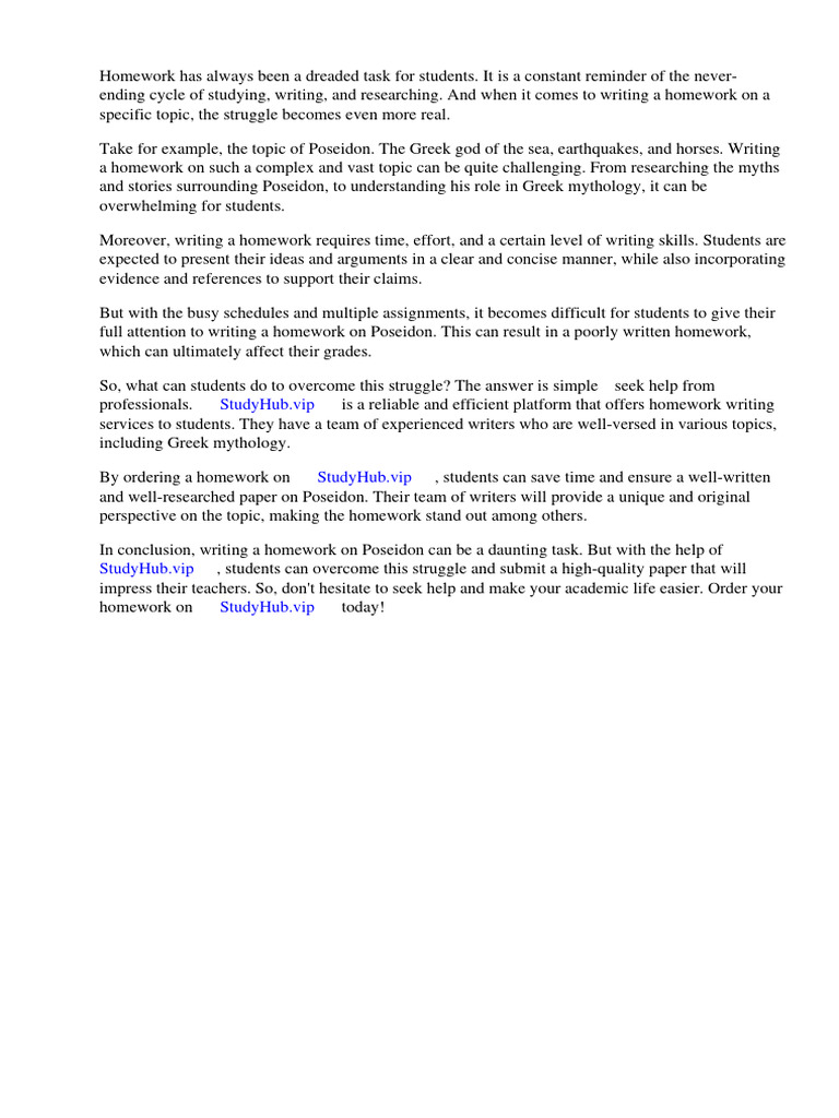 Poseidon Homework | PDF | Twelve Olympians | Greek Mythology