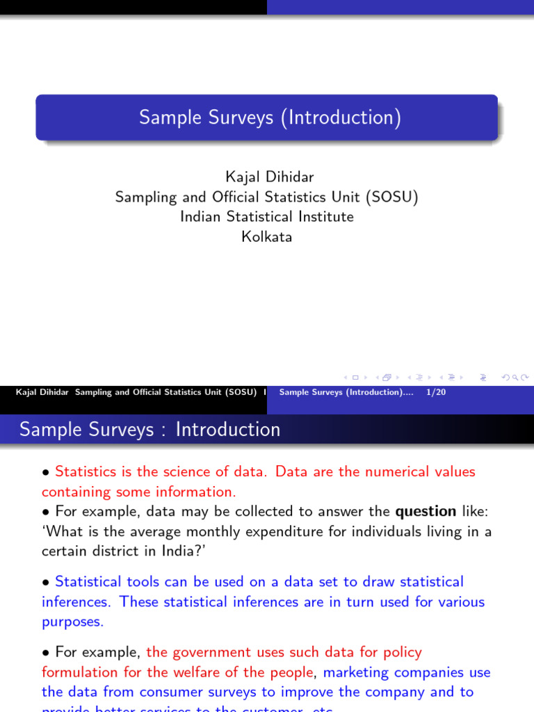 Sample Surveys | Download Free PDF | Estimator | Mean Squared Error