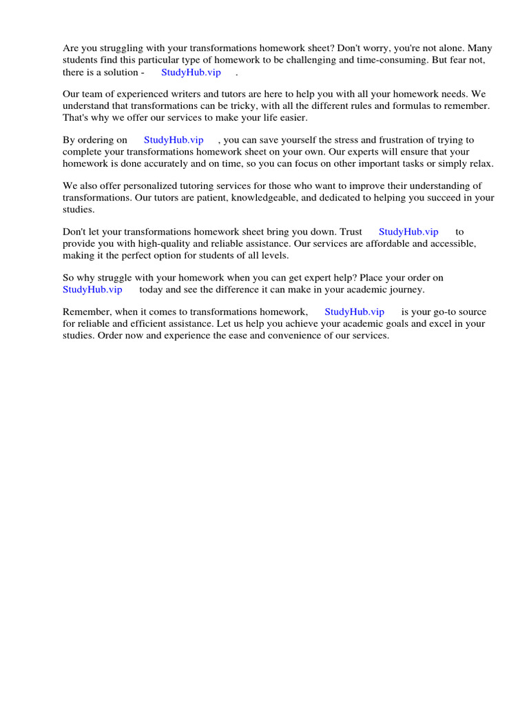 Transformations Homework Sheet | PDF | Trigonometric Functions | Equations