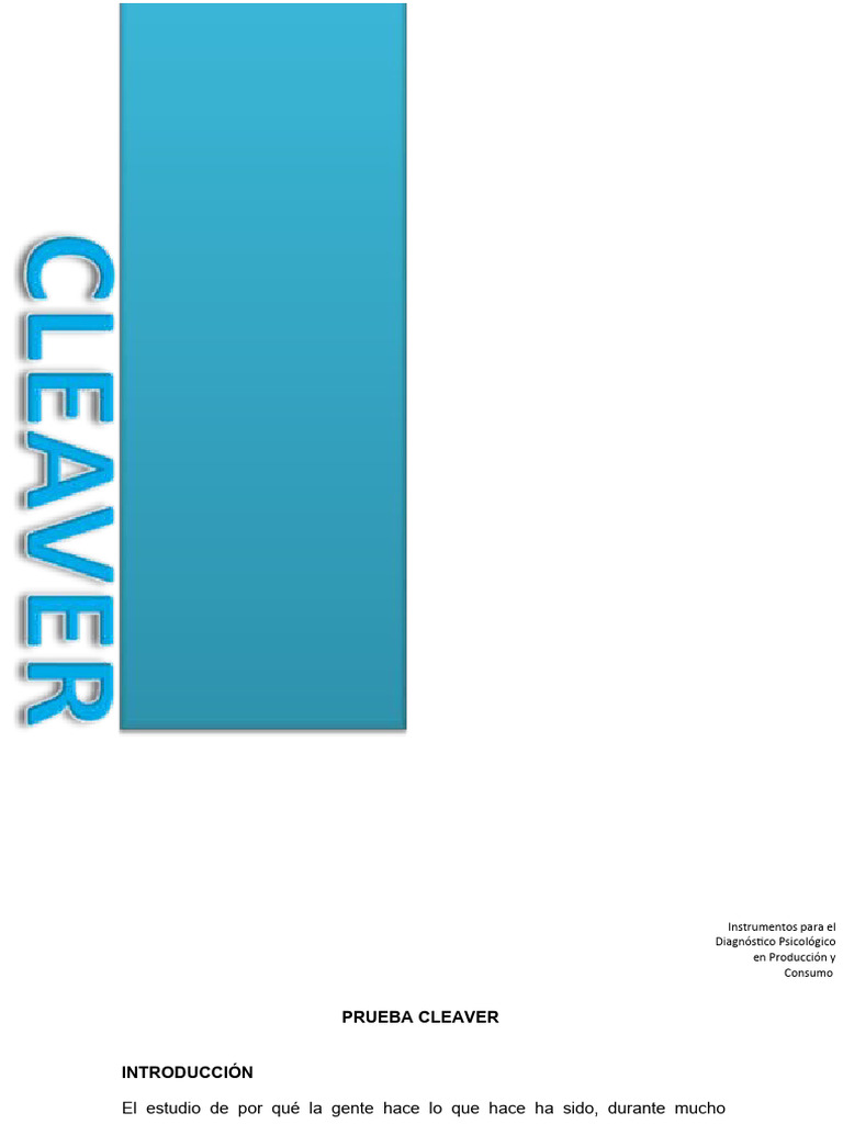 Prueba Cleaver | PDF | Motivación | Motivacional