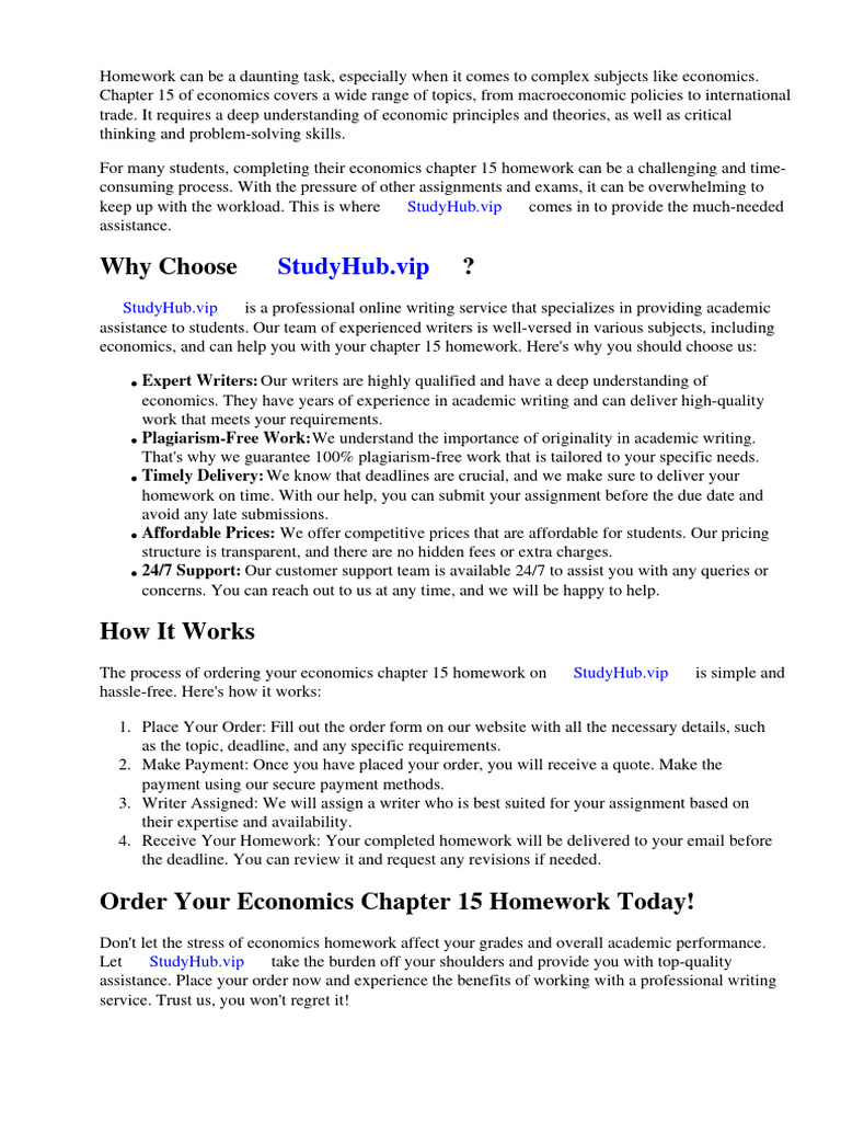 Economics Chapter 15 Homework | PDF | Publishing | Economics