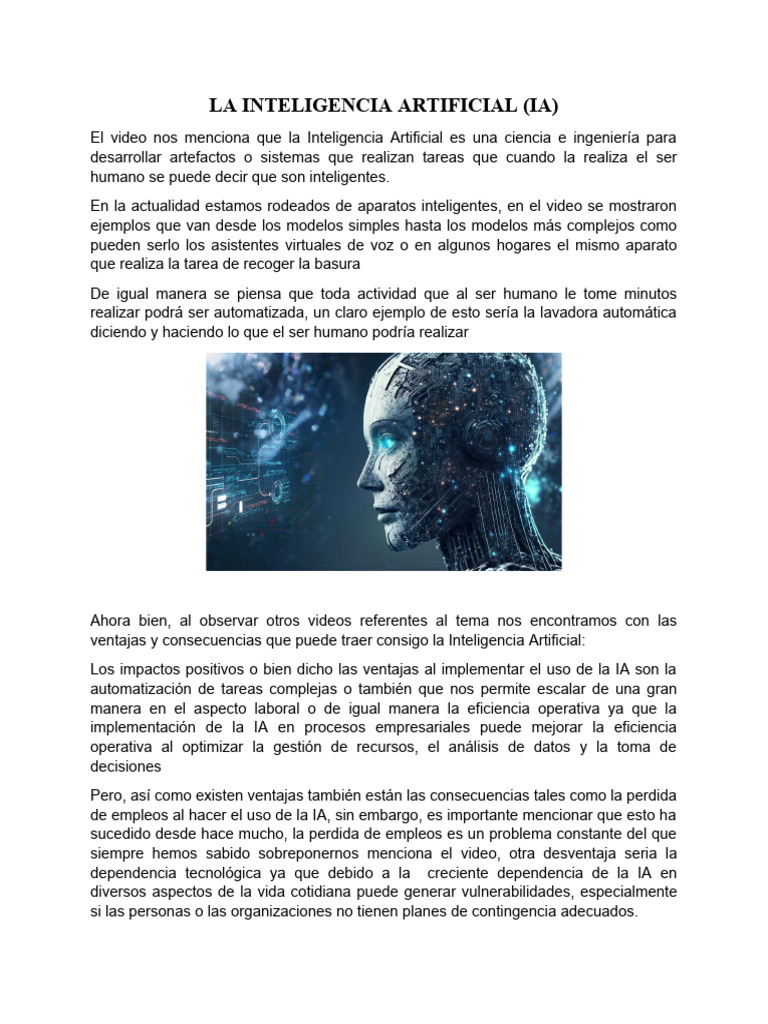 La Inteligencia Artificial | PDF
