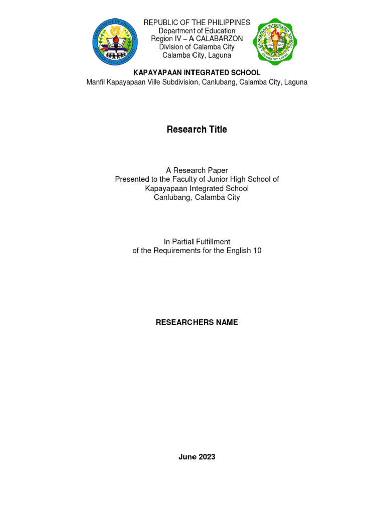 Final Basic Research Format | PDF | Citation | Quantitative Research