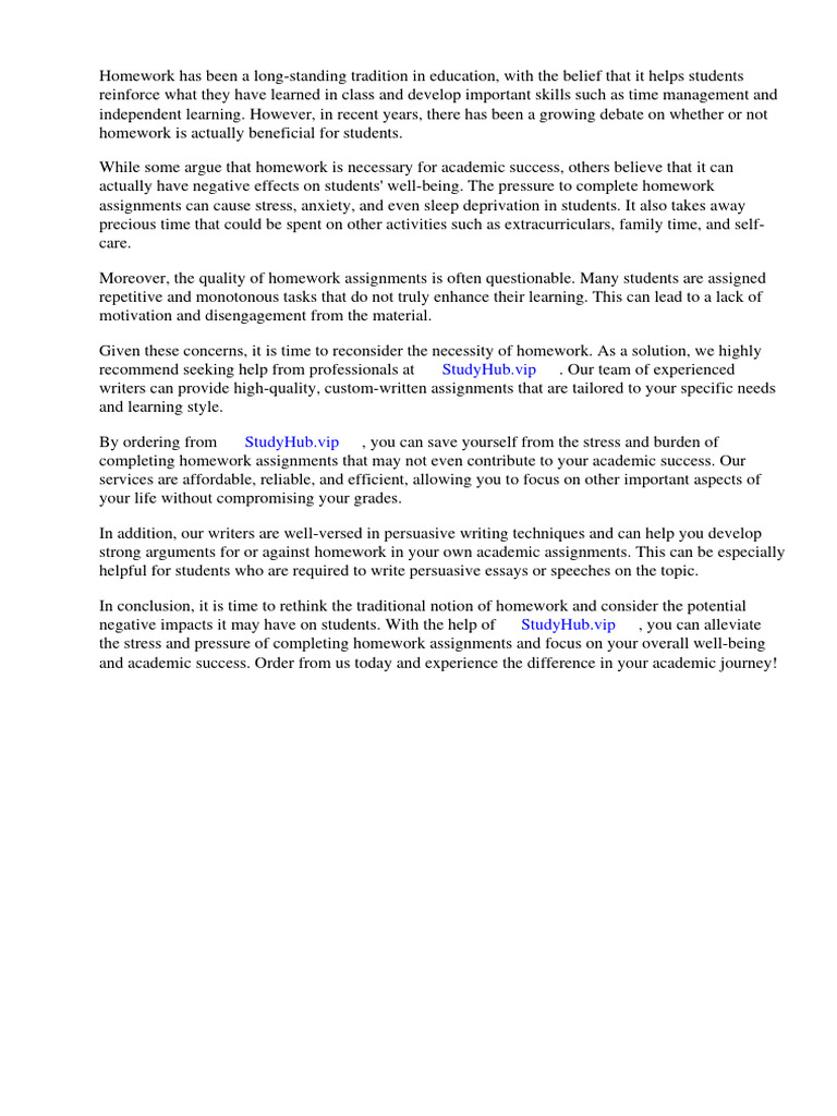 Persuasive Writing No Homework | PDF | Persuasion | Essays