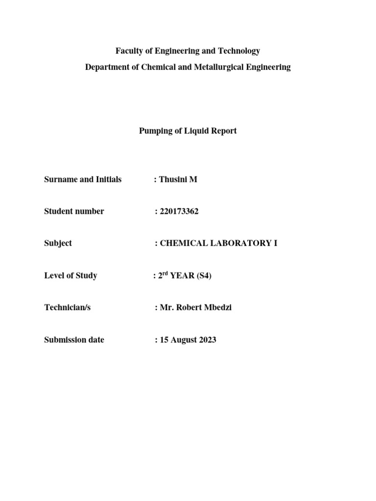 Pumping of Fluid Long Report Final Type | PDF | Pump | Fluid Dynamics