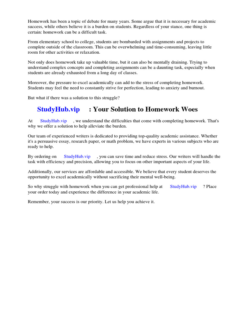 A Persuasive Essay About Homework | PDF | Essays | Persuasion