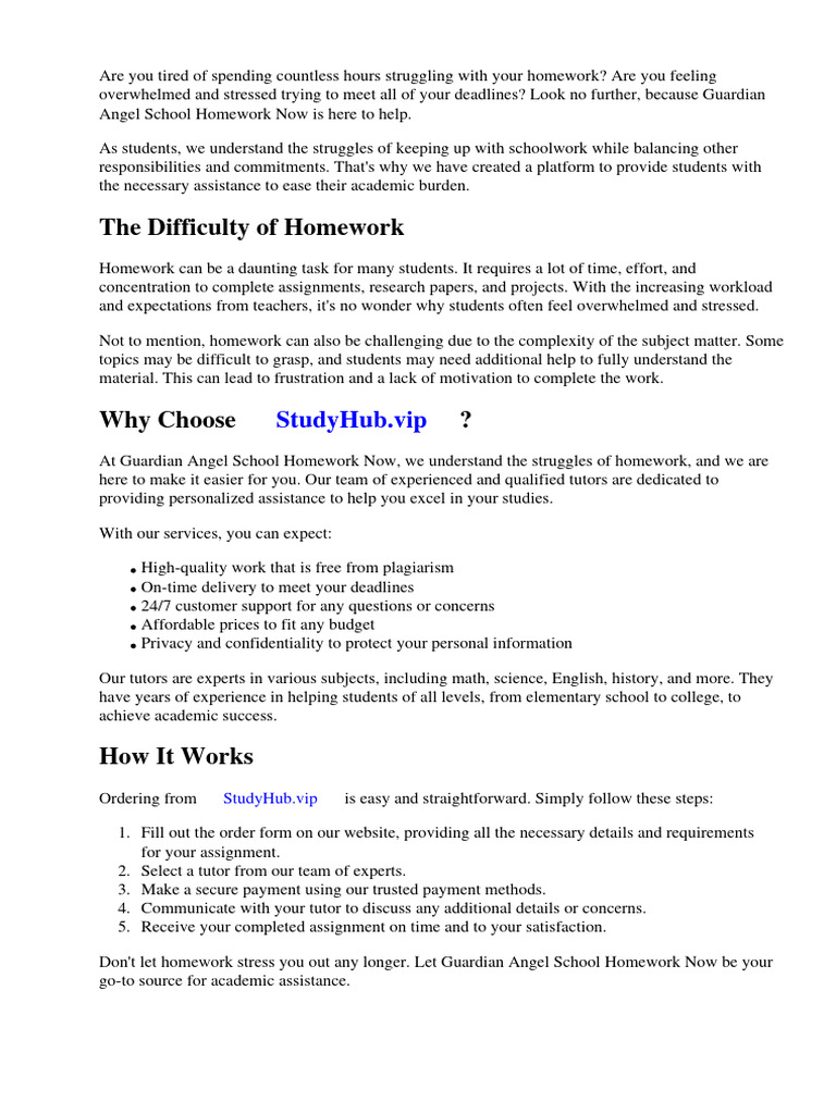 Guardian Angel School Homework Now | PDF | Homework | Schools