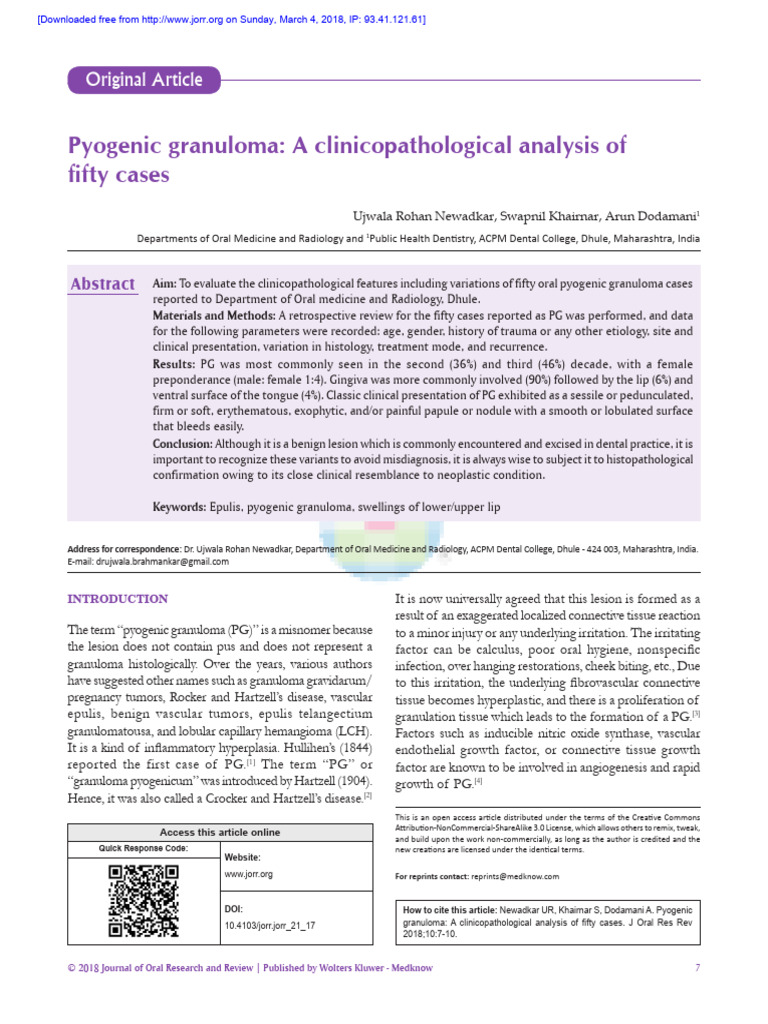 Pyogenic_granuloma_A_clinicopathological_analysis_ | PDF | Medical ...