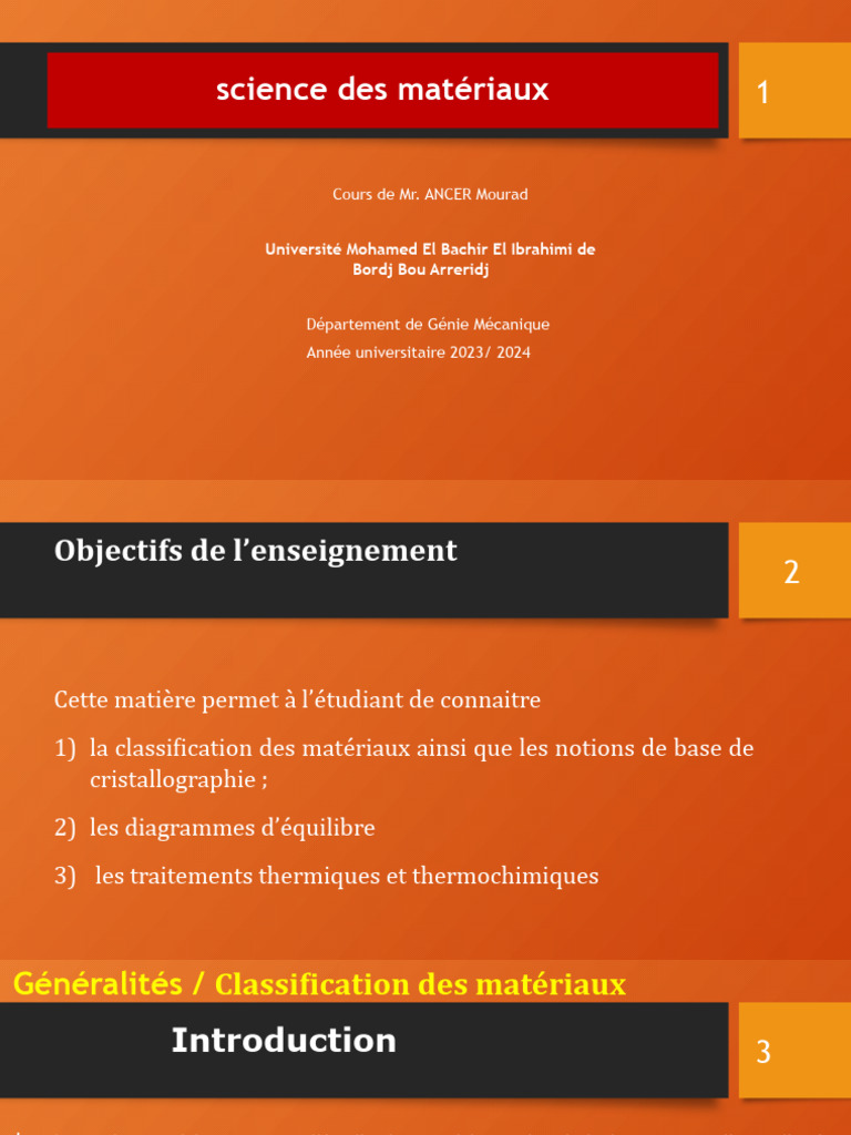 chapitre_1_Classification des matériaux | PDF | Liaison chimique | Science des matériaux