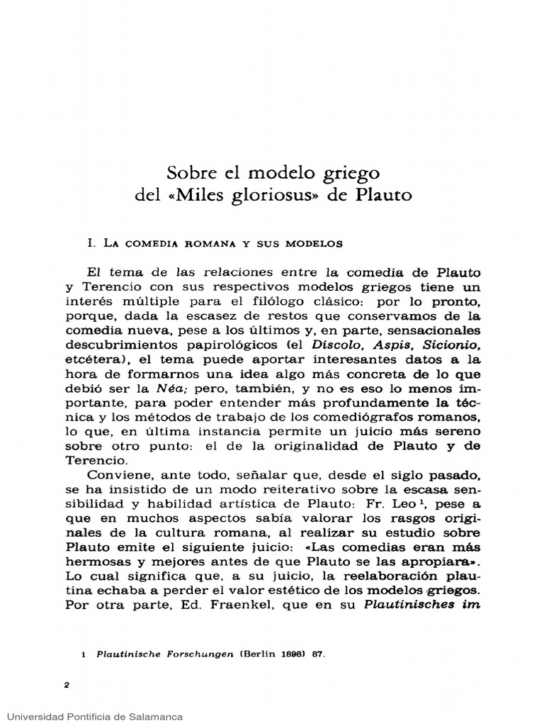 Comedia Romana y Modelos Griegos | PDF | Comedia
