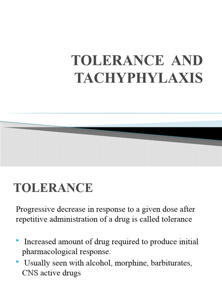 Tolerance & Tachyphylaxis General Pharma | PDF