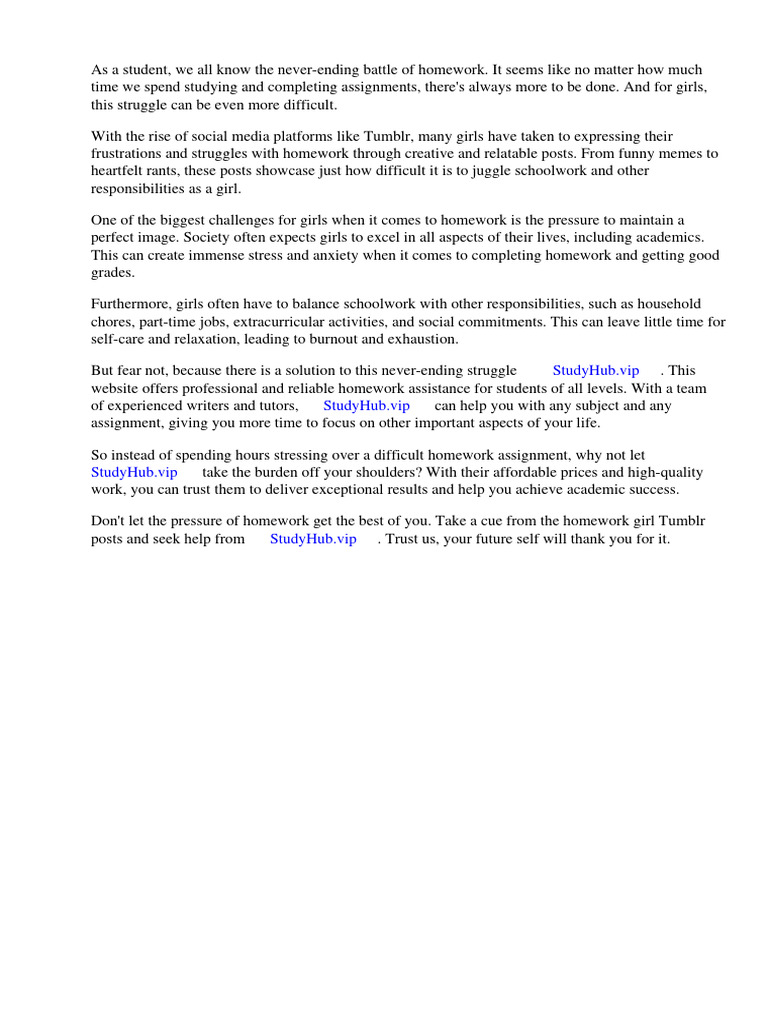 Homework Girl Tumblr | PDF | Phonics | Homework