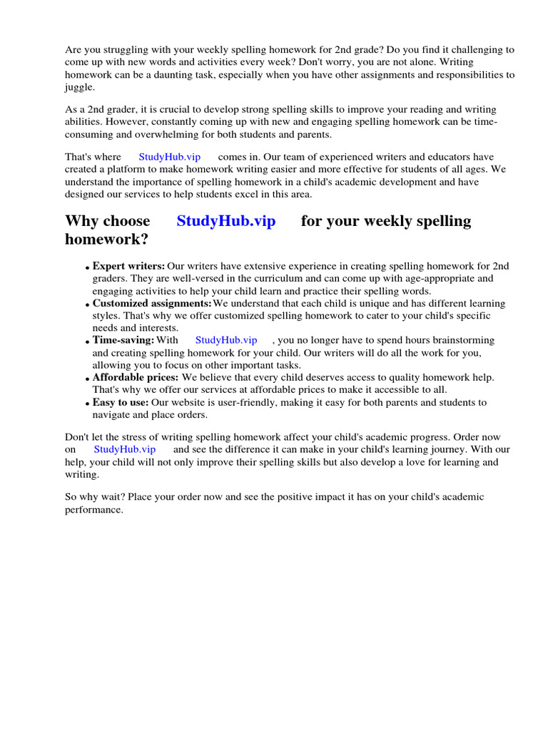 Weekly Spelling Homework 2nd Grade | PDF | Safari (Web Browser) | Homework