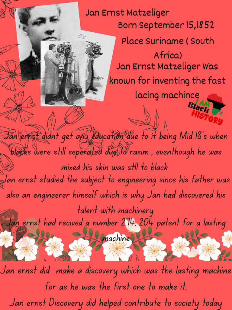 Jan Ernst Matzeliger | PDF | Home & Garden