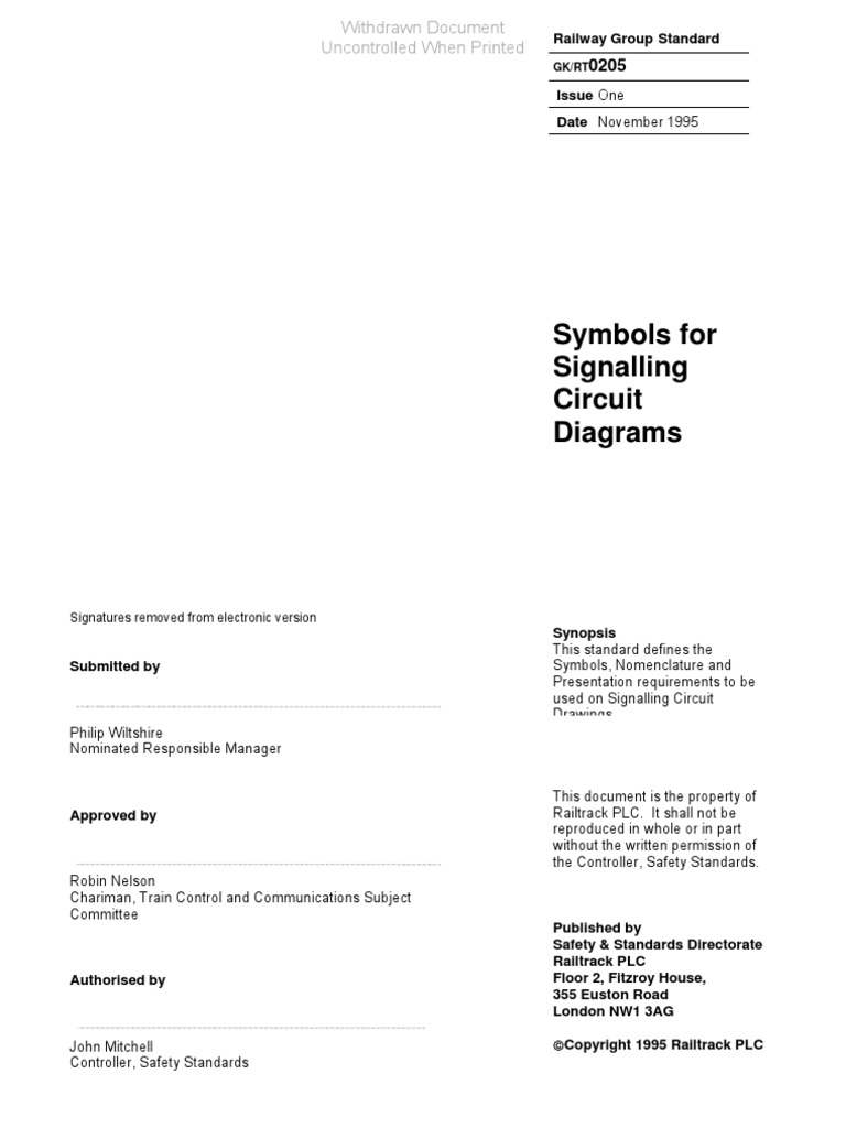 Symbols For Signalling Circuit Diagrams | PDF | Relay | Electronic Circuits