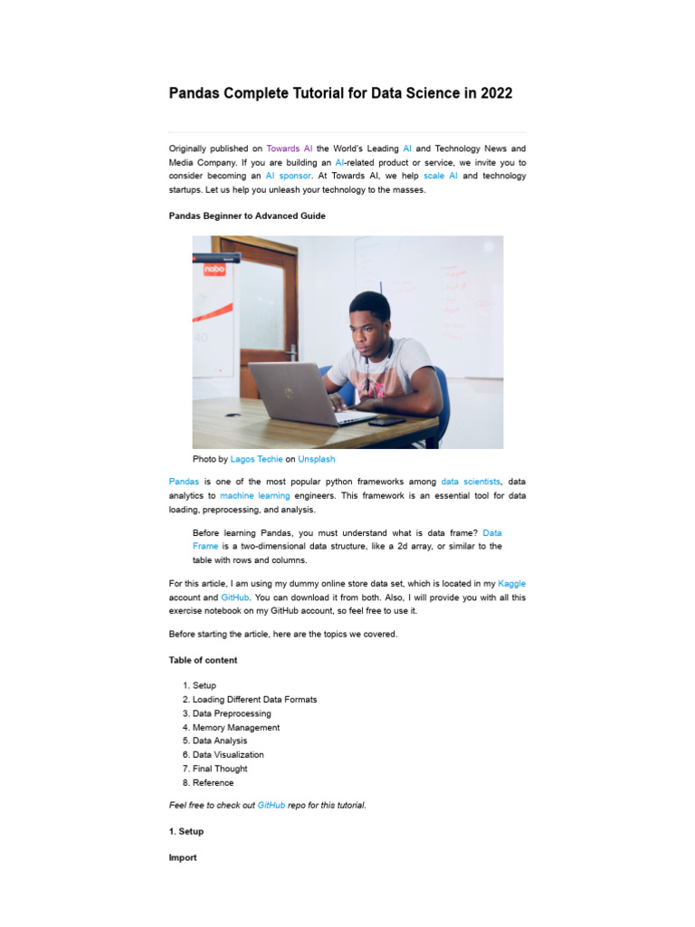 Pandas Tutorial | PDF | Computing | Data