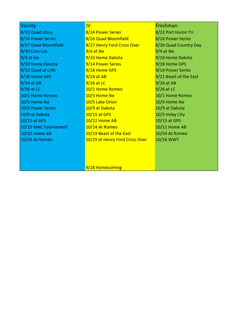 2024 Play Schedule | PDF