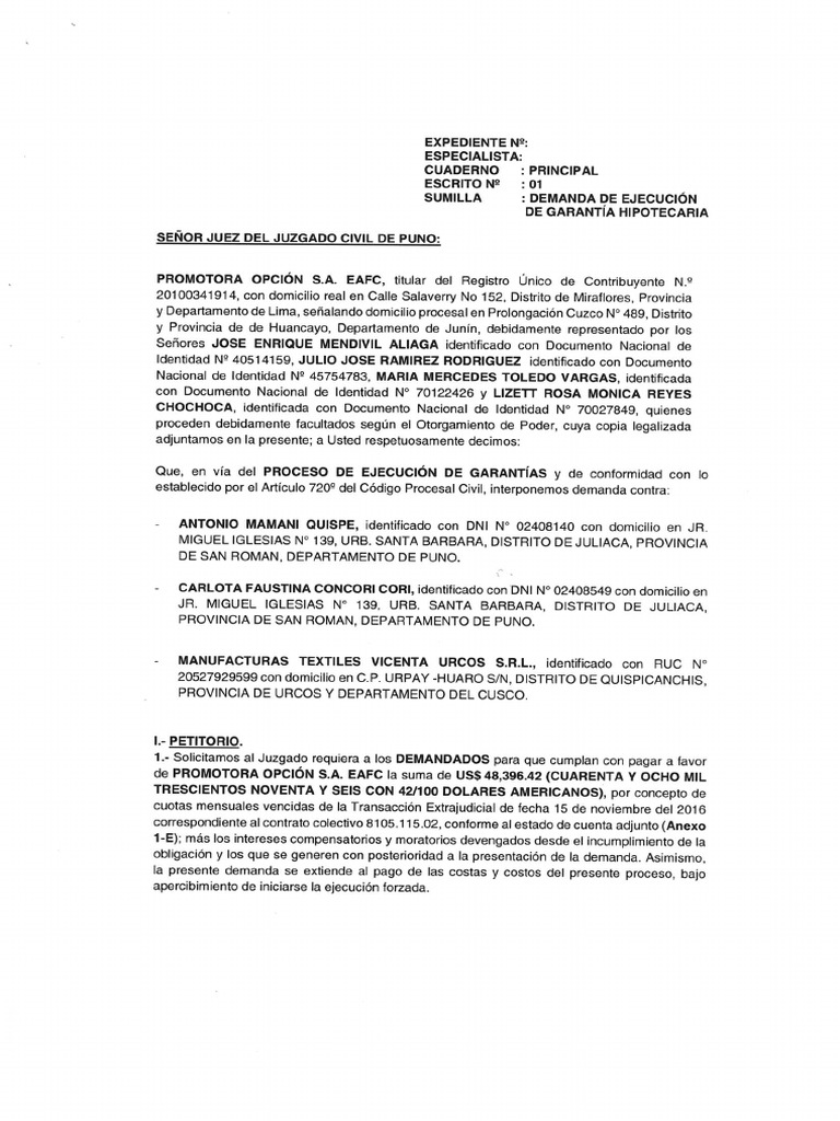 Dda Ejec Hipoteca | PDF