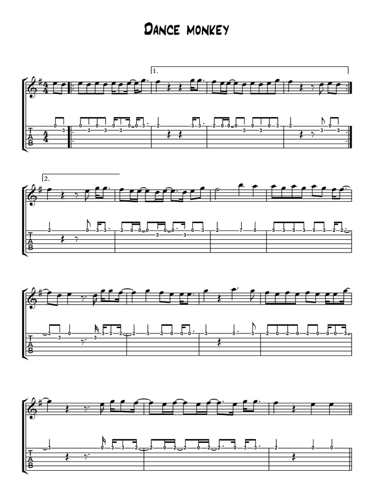 Dance Monkey TAB | PDF