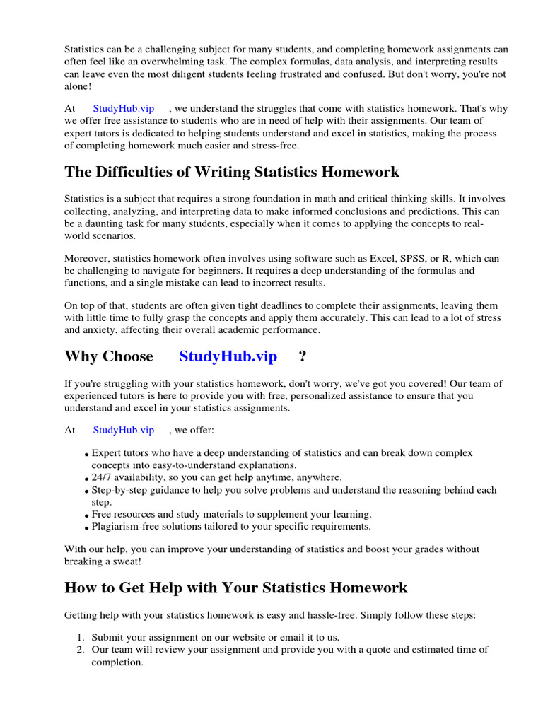 Help Statistics Homework Free | PDF | Statistics | Homework
