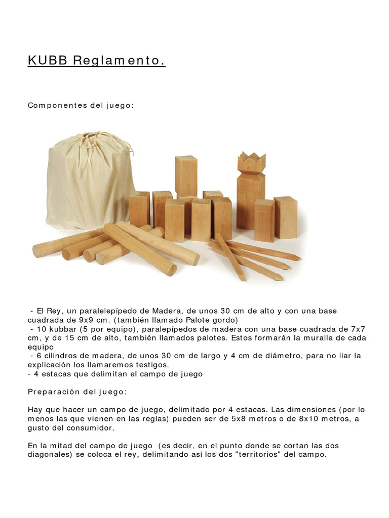 Reglamento del juego Kubb: Guía completa | PDF