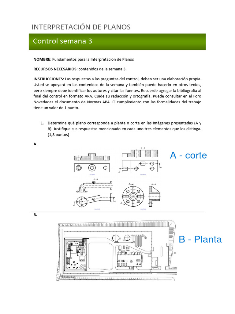 03 - Interpretacion - Planos - Control V1 | PDF