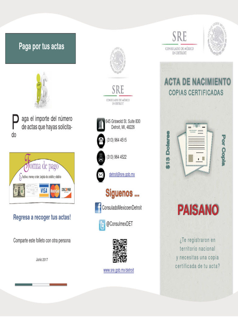 triptico_actas_de_nac_exp_mex | PDF | Certificado de nacimiento | Gobierno y personalidad