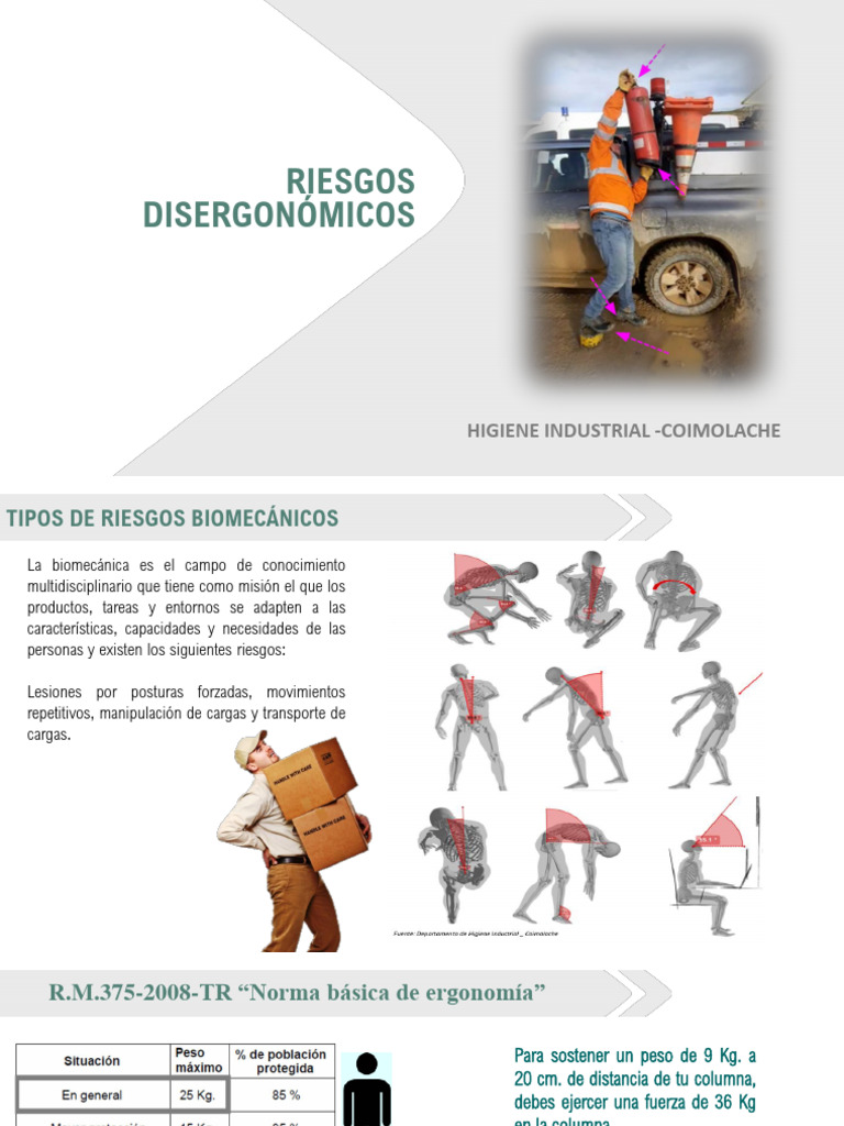 Riesgo Disergonomico | PDF | Seguridad y salud ocupacional | Factores humanos y ergonomía
