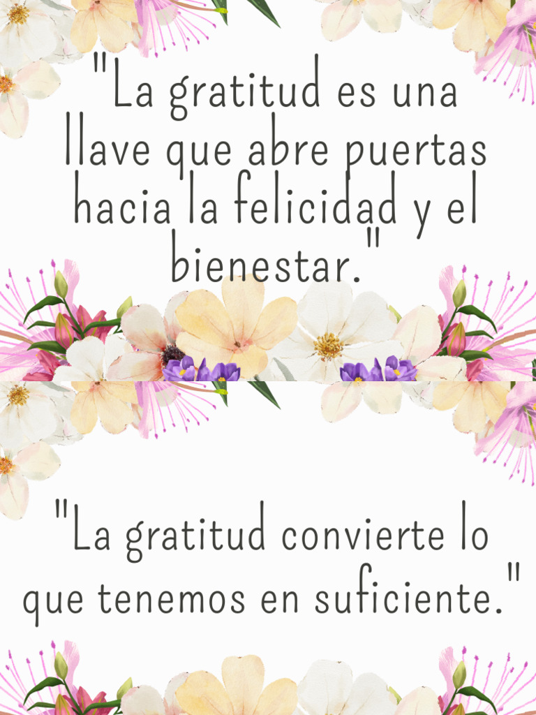 La Gratitud: Llave de Bienestar y Abundancia | PDF | Relaciones ...