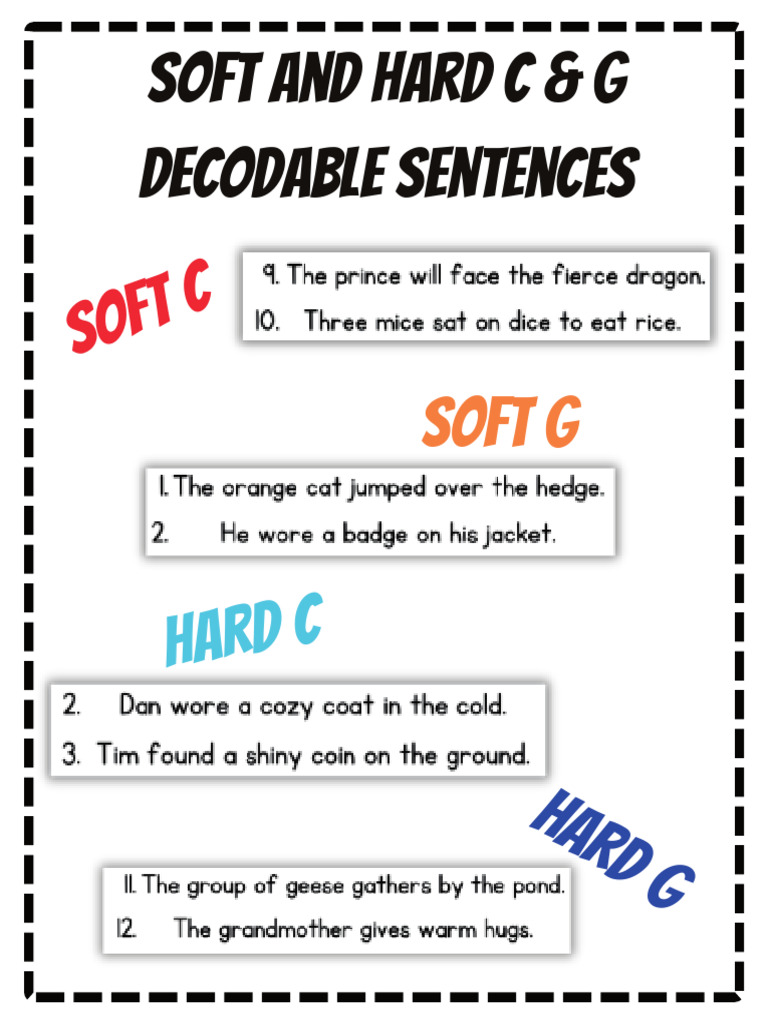 Ay/ai Soft and Hard C & G Decodable Sentences | PDF | Language Arts ...