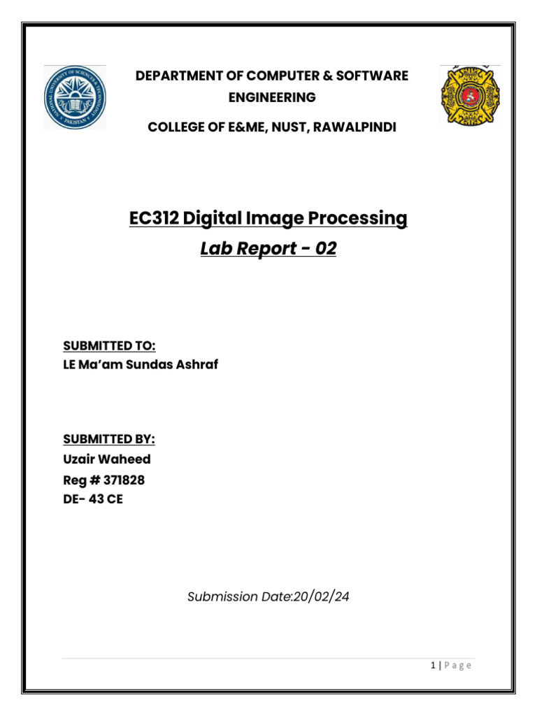 Lab_Report_2 | PDF | Computer Engineering | Multidimensional Signal Processing