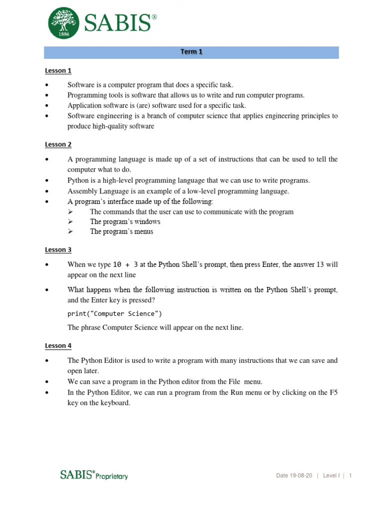2021 Level I Computing Minimun To Know T1 | PDF | Software | Programming