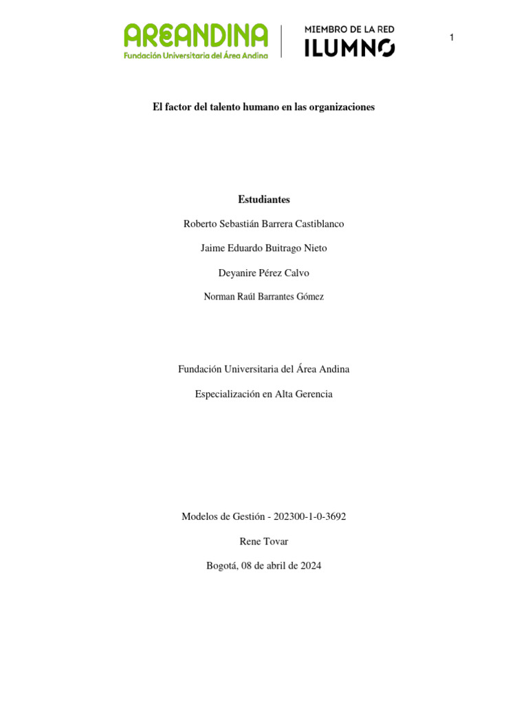 Modelo de Gestión Eje 2 | PDF | Business | Liderazgo