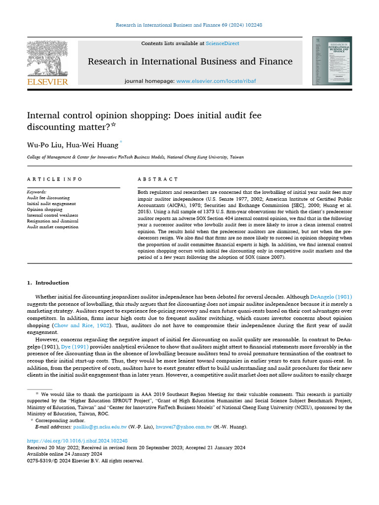 Internal Control 1 | PDF | Audit | Sarbanes–Oxley Act