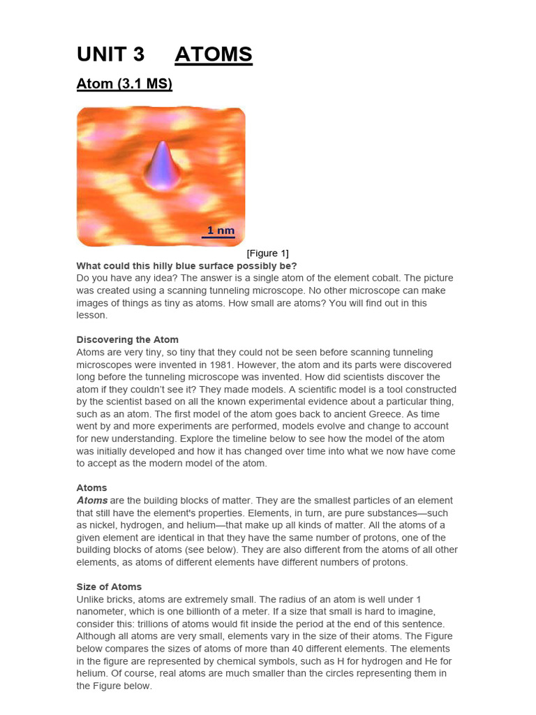 Unit 3 Atoms | PDF | Ion | Isotope