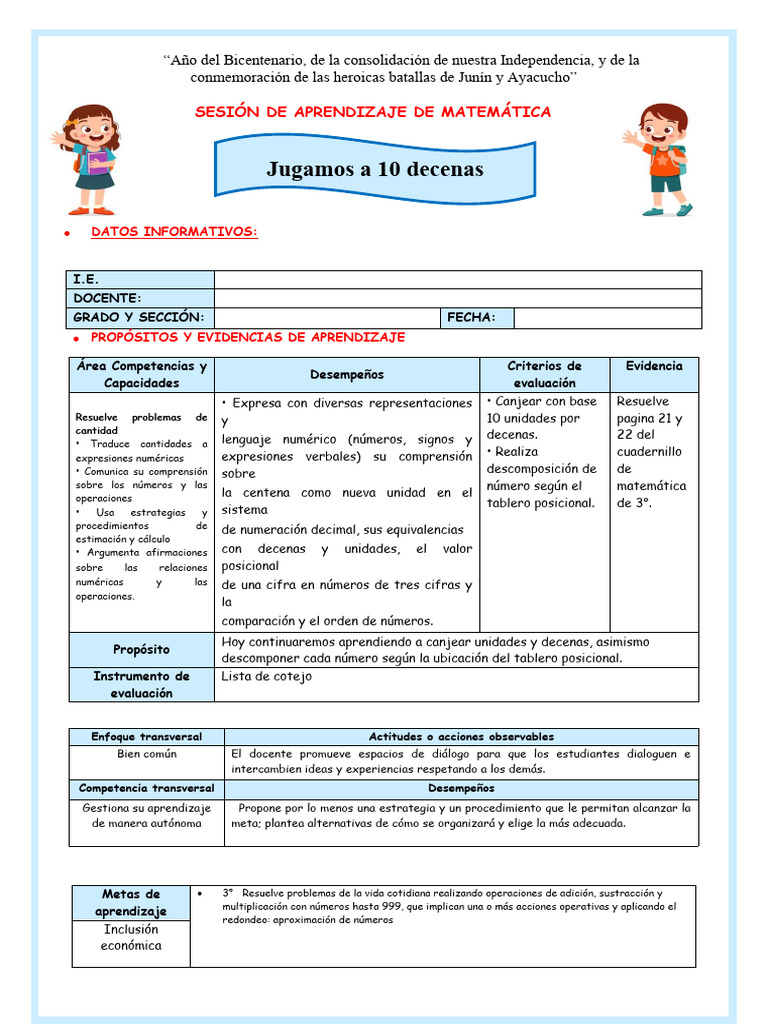 3° Ses Juev 11 Mate Jugamos A 10 Decenas 933623393 Yessenia Carrasco ... 3° Ses Juev 11 Mate Jugamos A 10 Decenas 933623393 Yessenia Carrasco ...