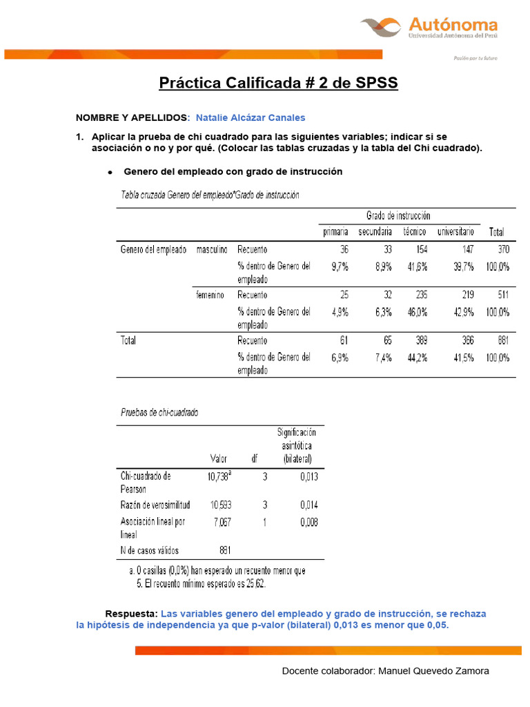 Practica SPSS | Descargar gratis PDF | Valor P | Spss