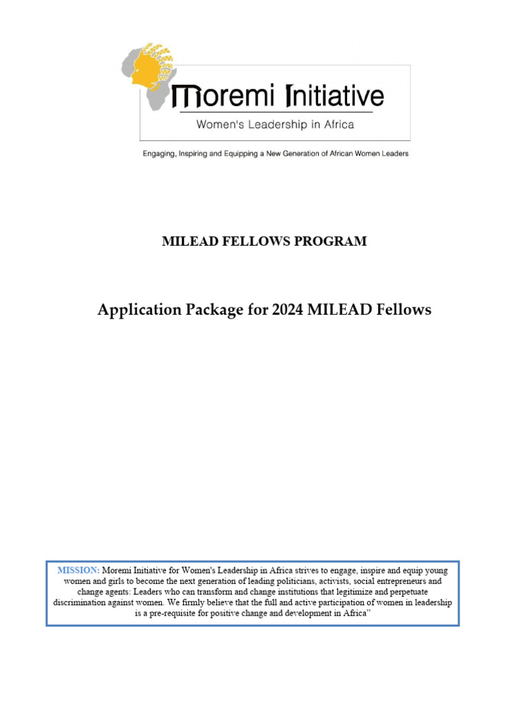 MILEAD 2024 Application Pack | PDF | Leadership | Résumé
