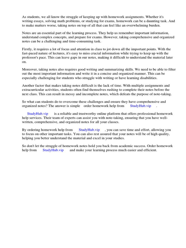 Homework Notes | PDF | Homework | Essays