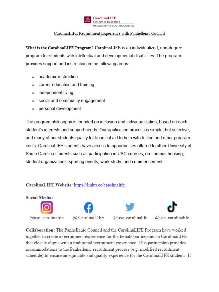 Carolinalife Recruitment Experience With Panhellenic Council 1 1 | PDF | Fraternities And ...