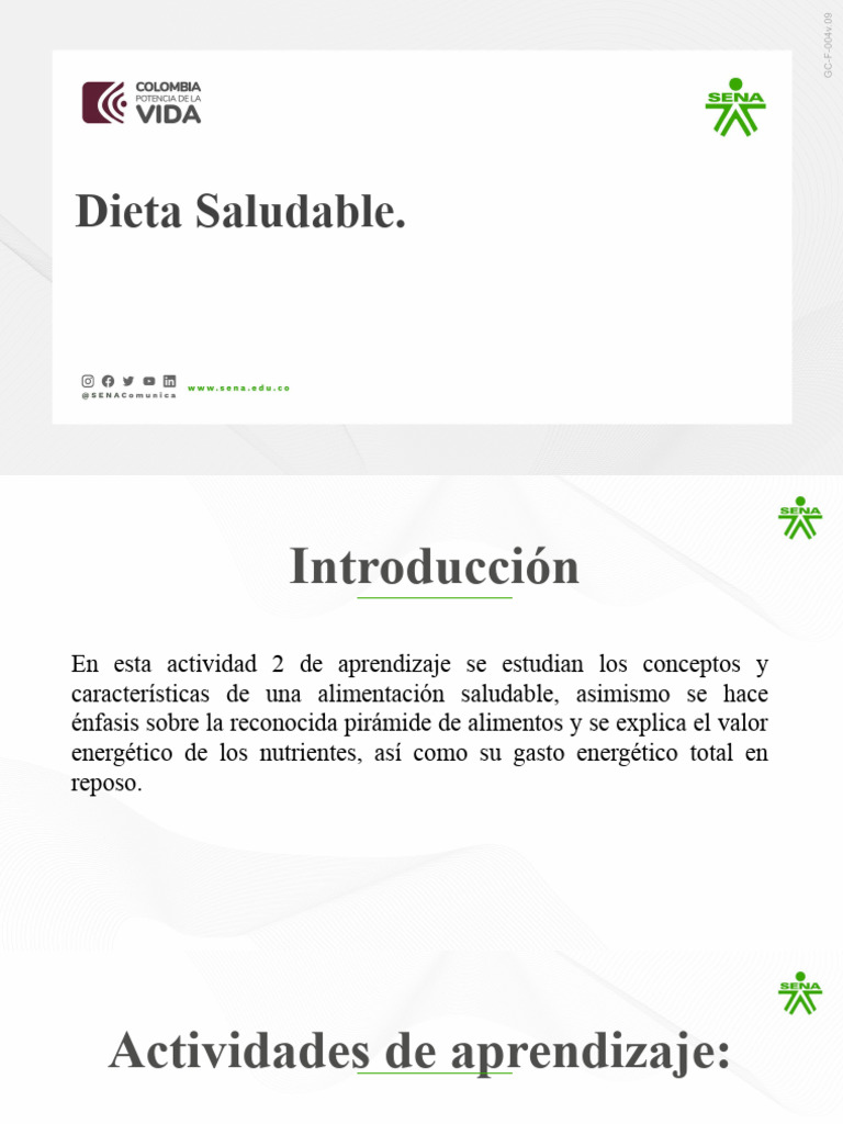 Semana 2. Dieta Saludable, de Acuerdo Con Los Principios Básicos de ...