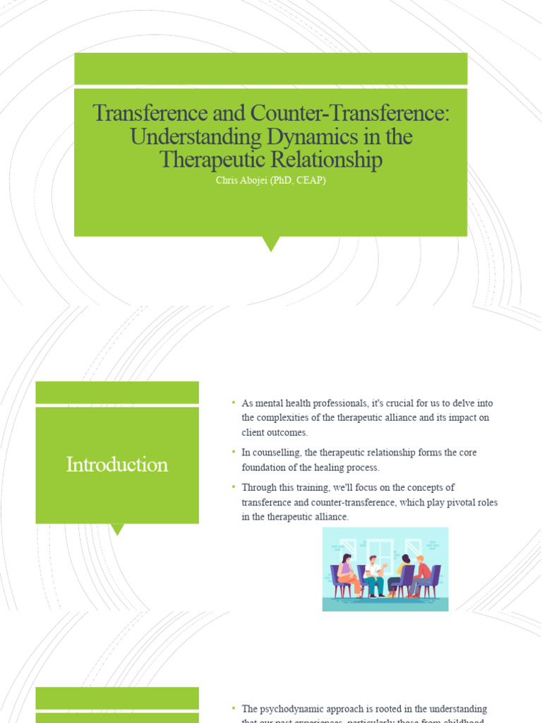 Transference and Counter-Transference - Understanding Dynamics in The ...