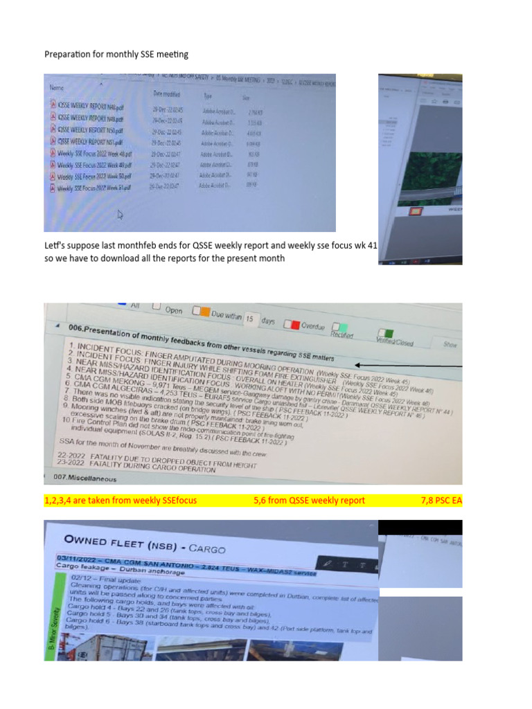 Monthly SSE Meeting Preparation Guide | PDF | Finance & Money Management