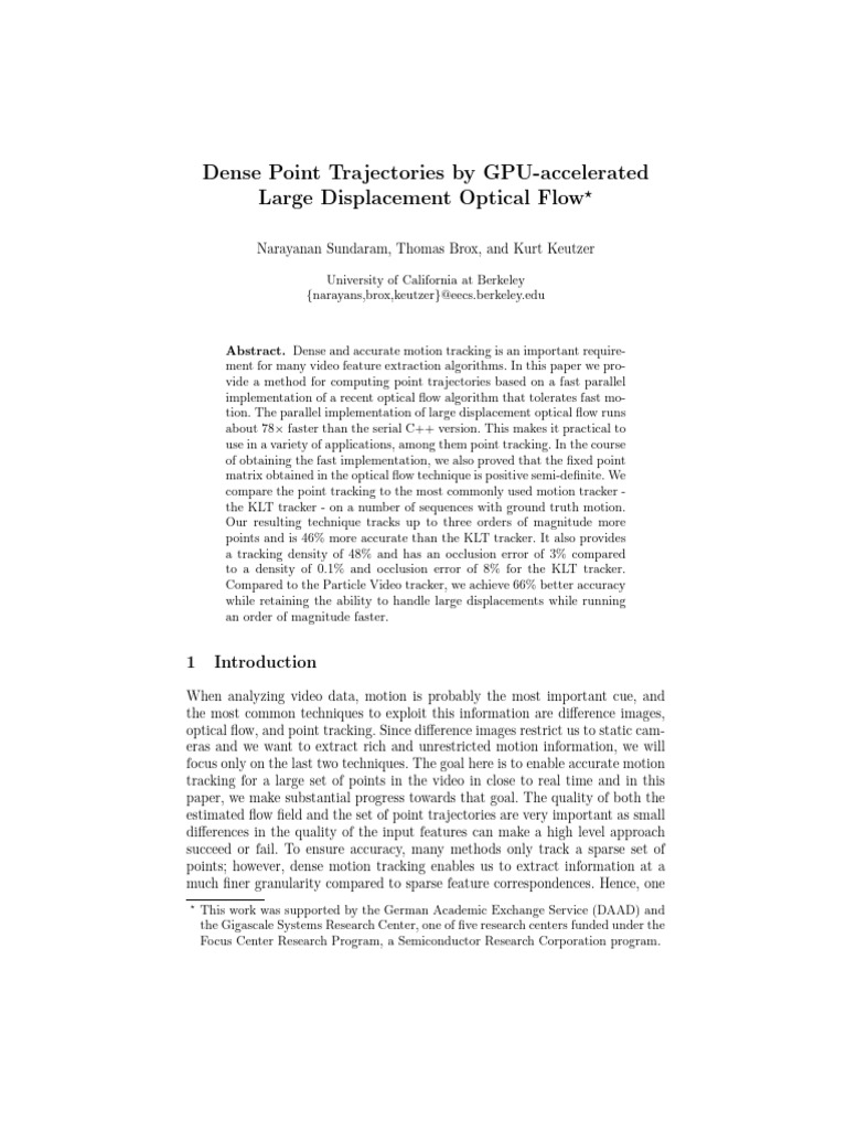 2010-WarpingErrorOPticalFlow | PDF | Matrix (Mathematics) | Graphics Processing Unit