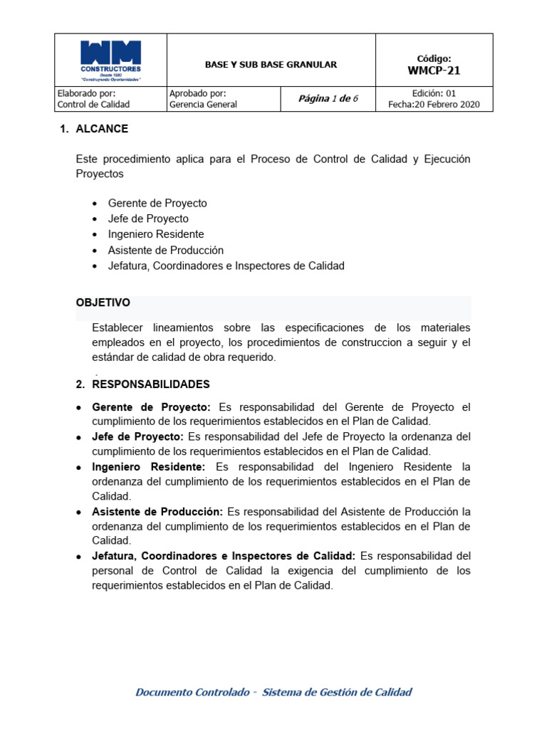 Especificaciones de Base Granular | PDF