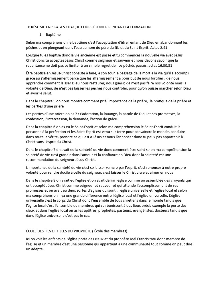 Les Qualités d'un Intercesseur | PDF | Église chrétienne | Baptisme